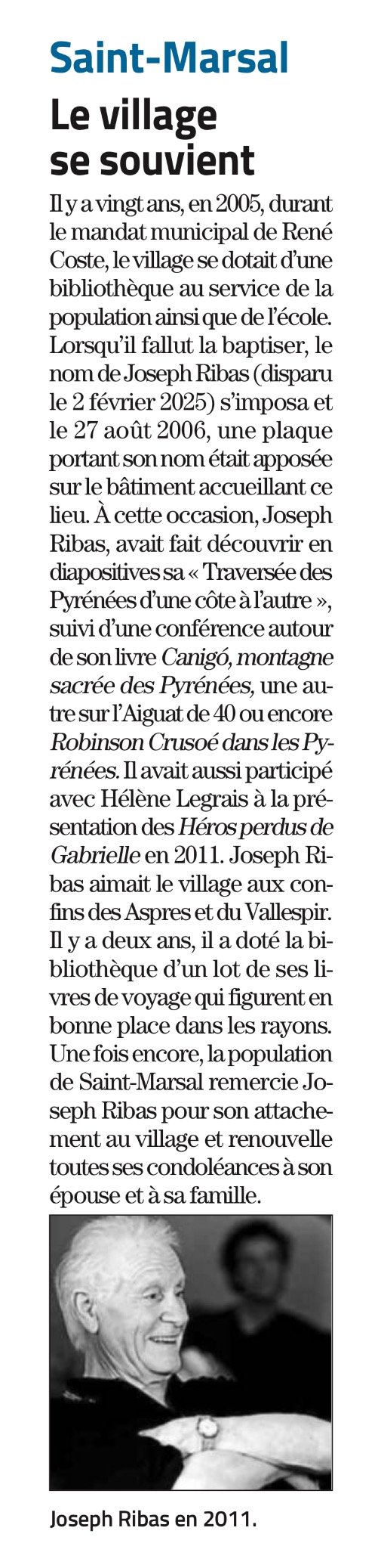 Articles de presse 2025 - Commune de Saint-Marsal