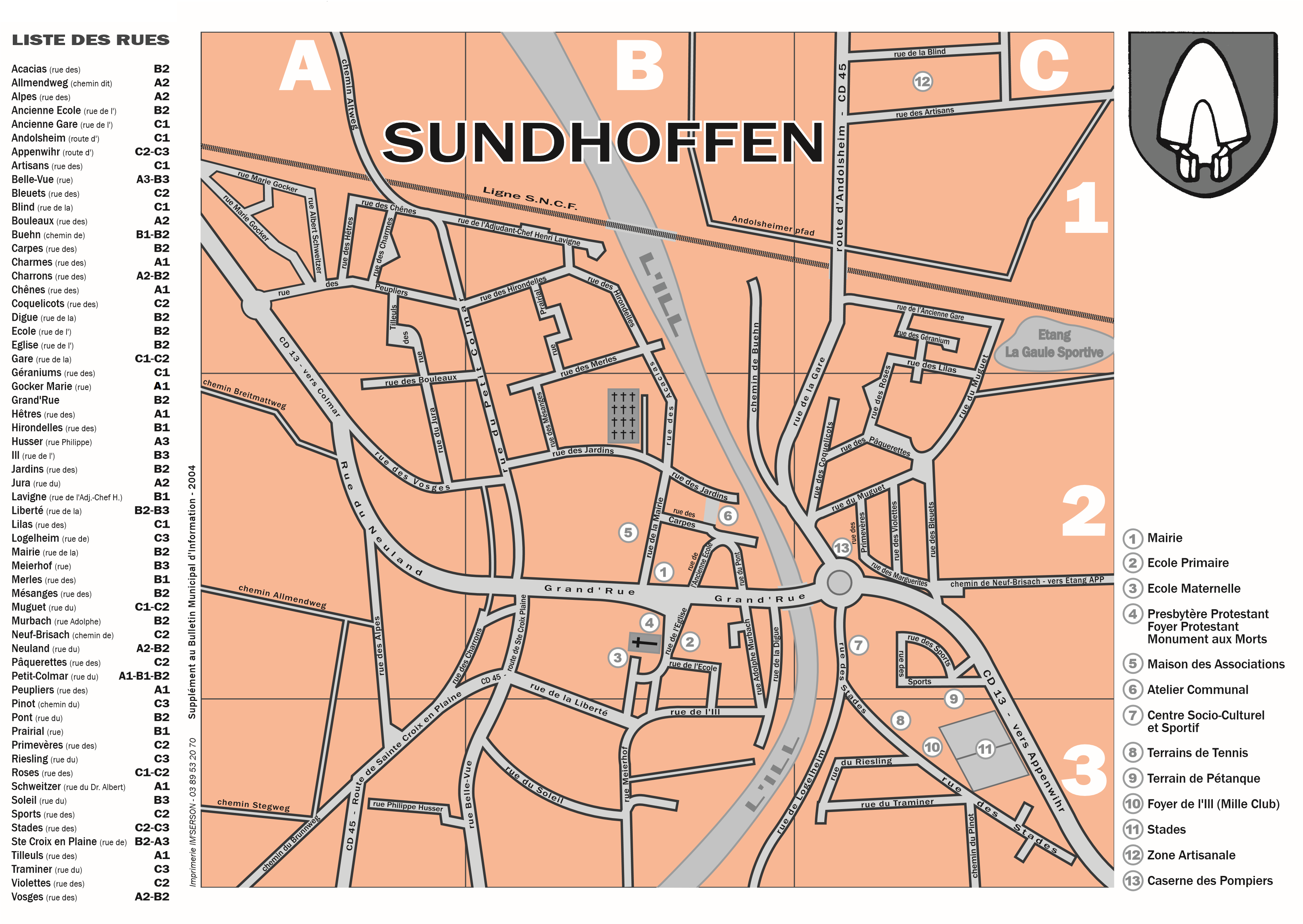 Plan de Sundhoffen - Commune de Sundhoffen
