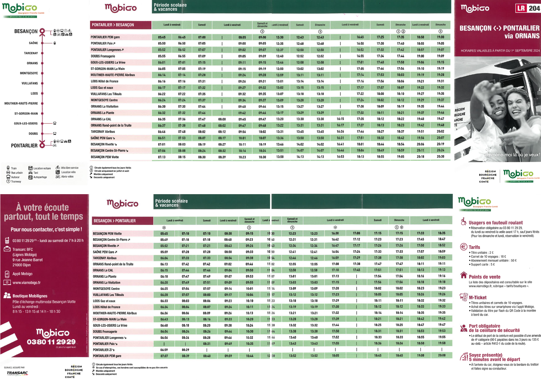 Horaires ligne LR 204 MOBIGO Besançon Pontarlier via Ornans - CC ...